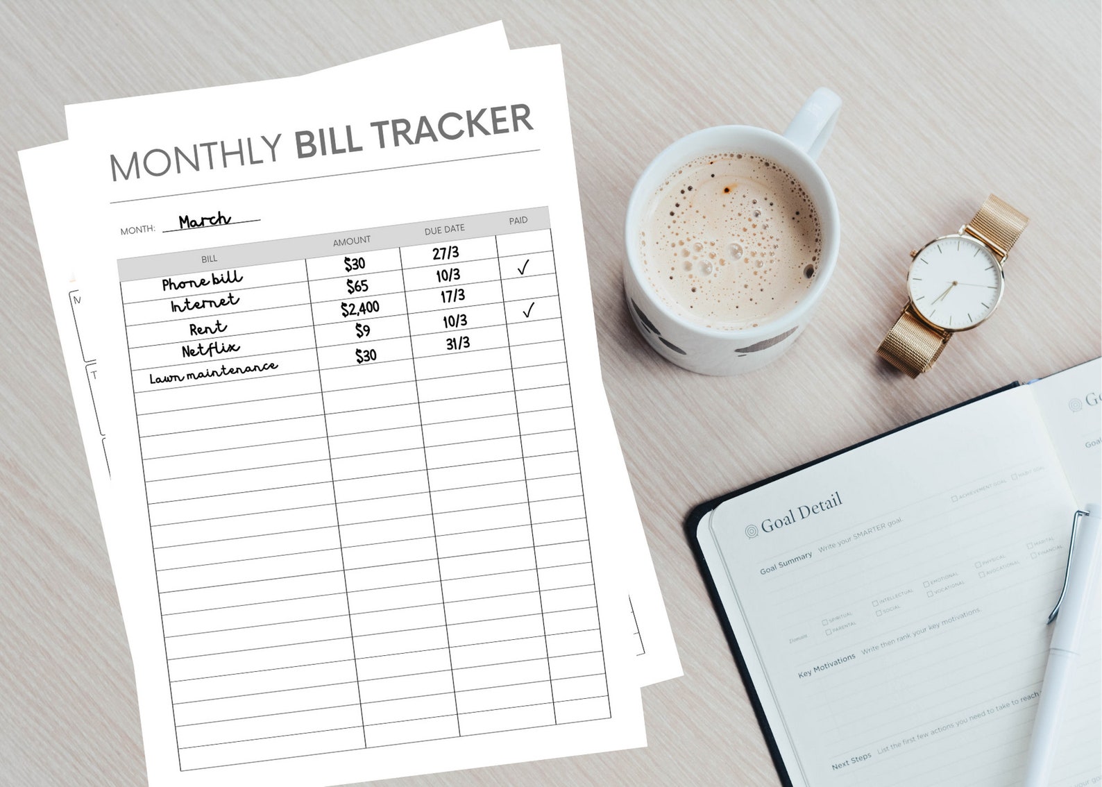 Monthly Bill Tracker A5 A4 Letter Bill Payment Tracker - Etsy