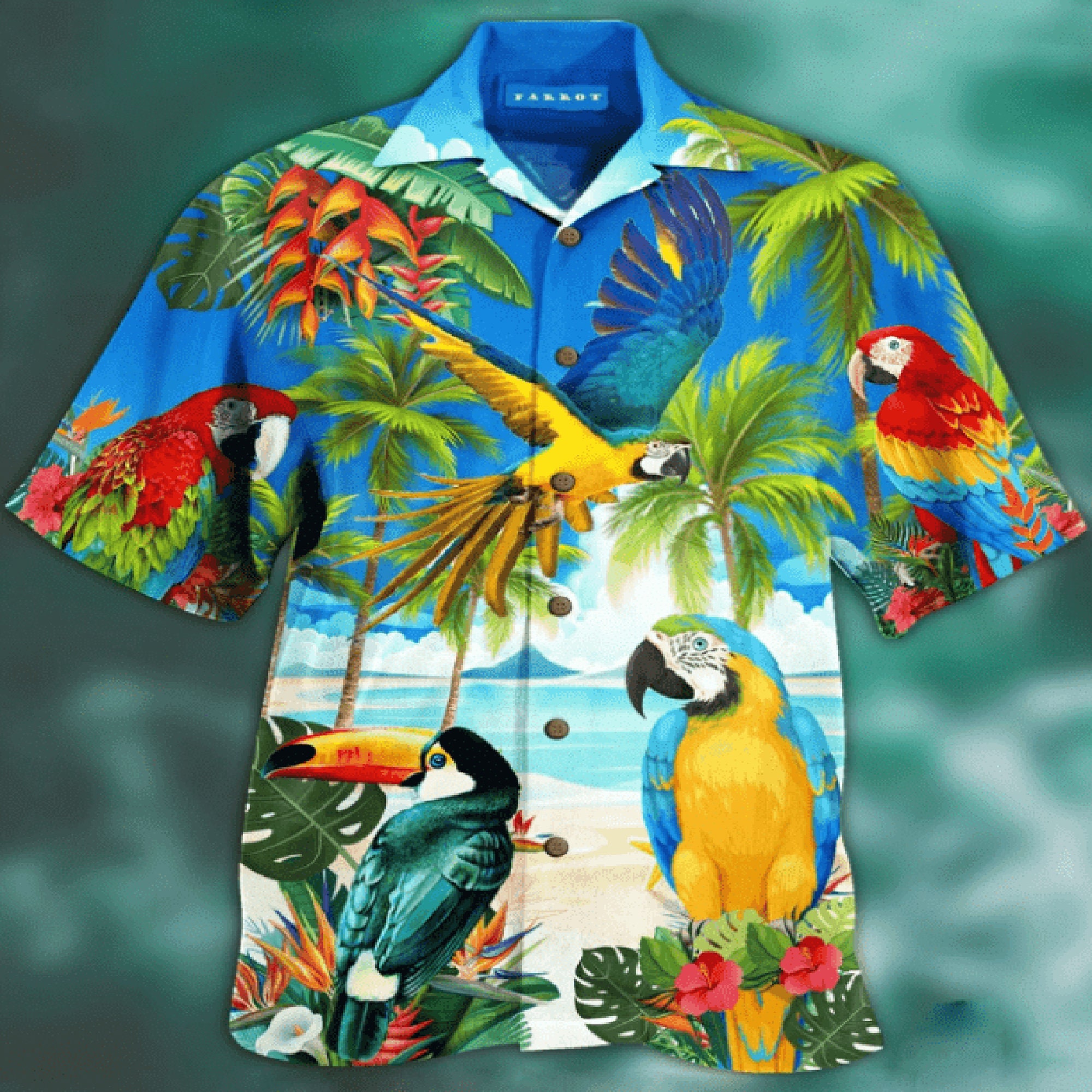 Chemises Hawaïennes Aloha Parrot Chemise Hawaïenne Unisexe Etsy