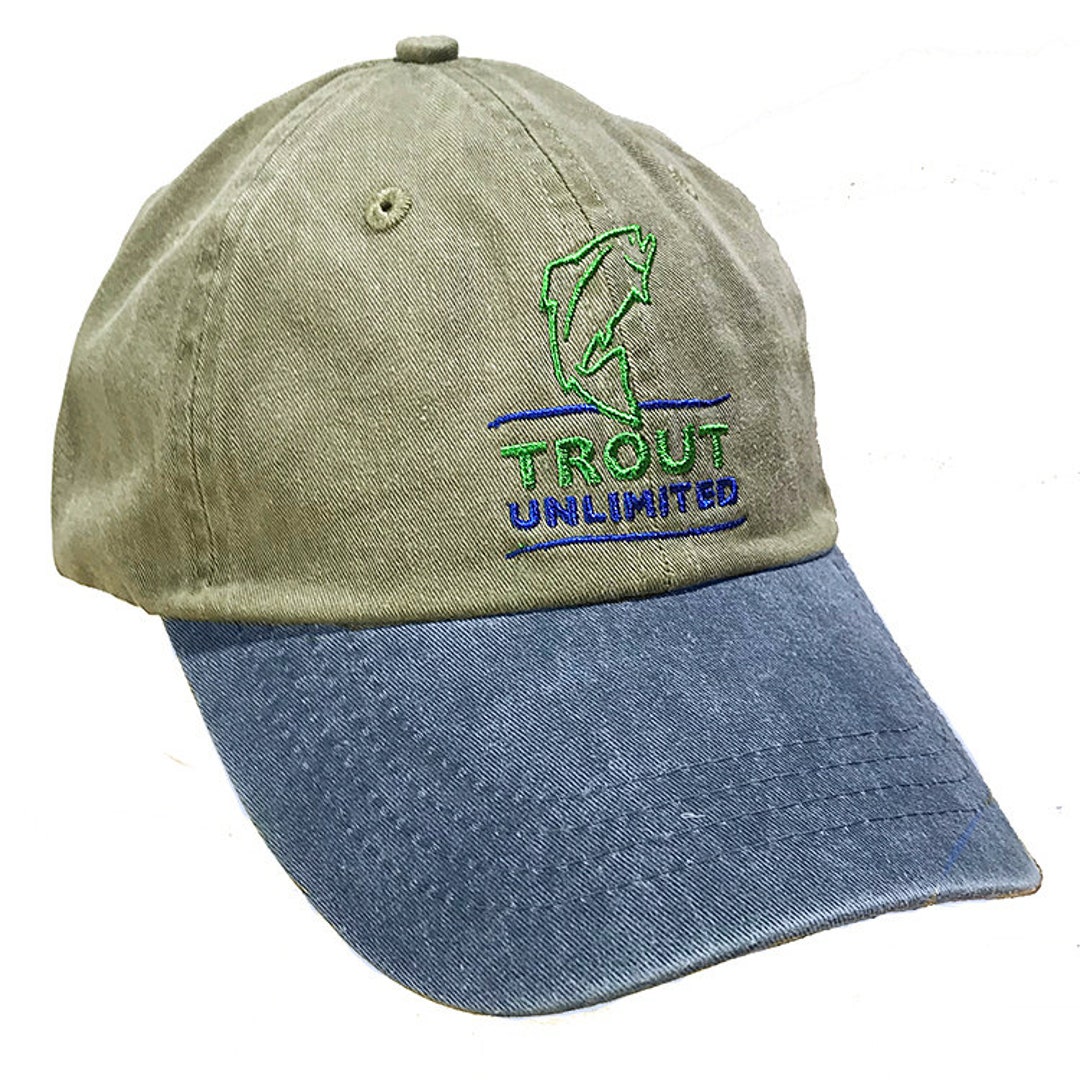 Trout Unlimited Embroidered Logo Khaki Crown With Blue Bill Cap - Etsy