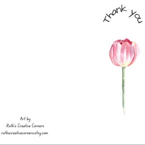 Tulip Thank You Card - Etsy