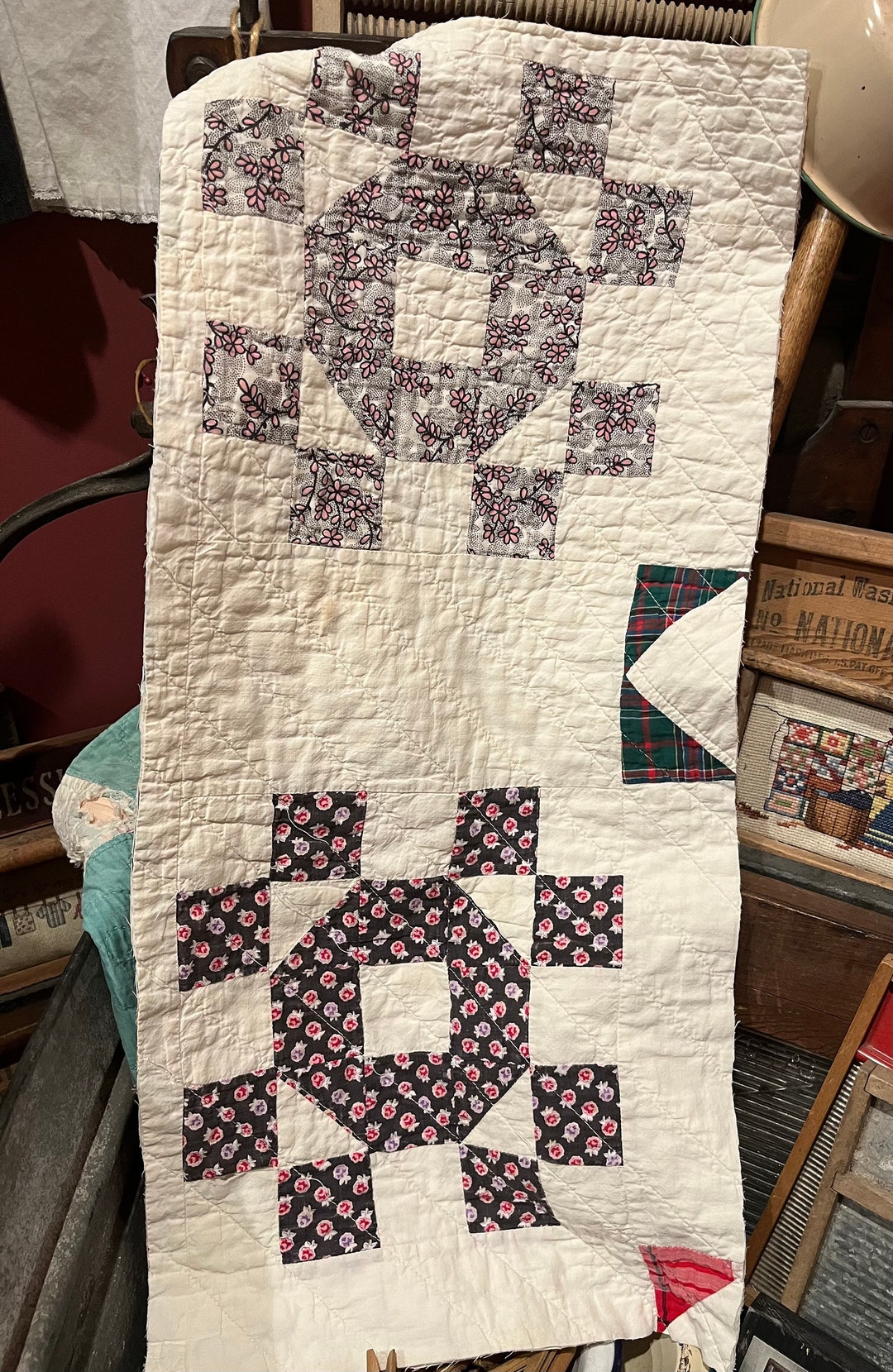 Vintage Quilt Piece, Antique Quilt Piece, Cutter Quilt Piece ...
