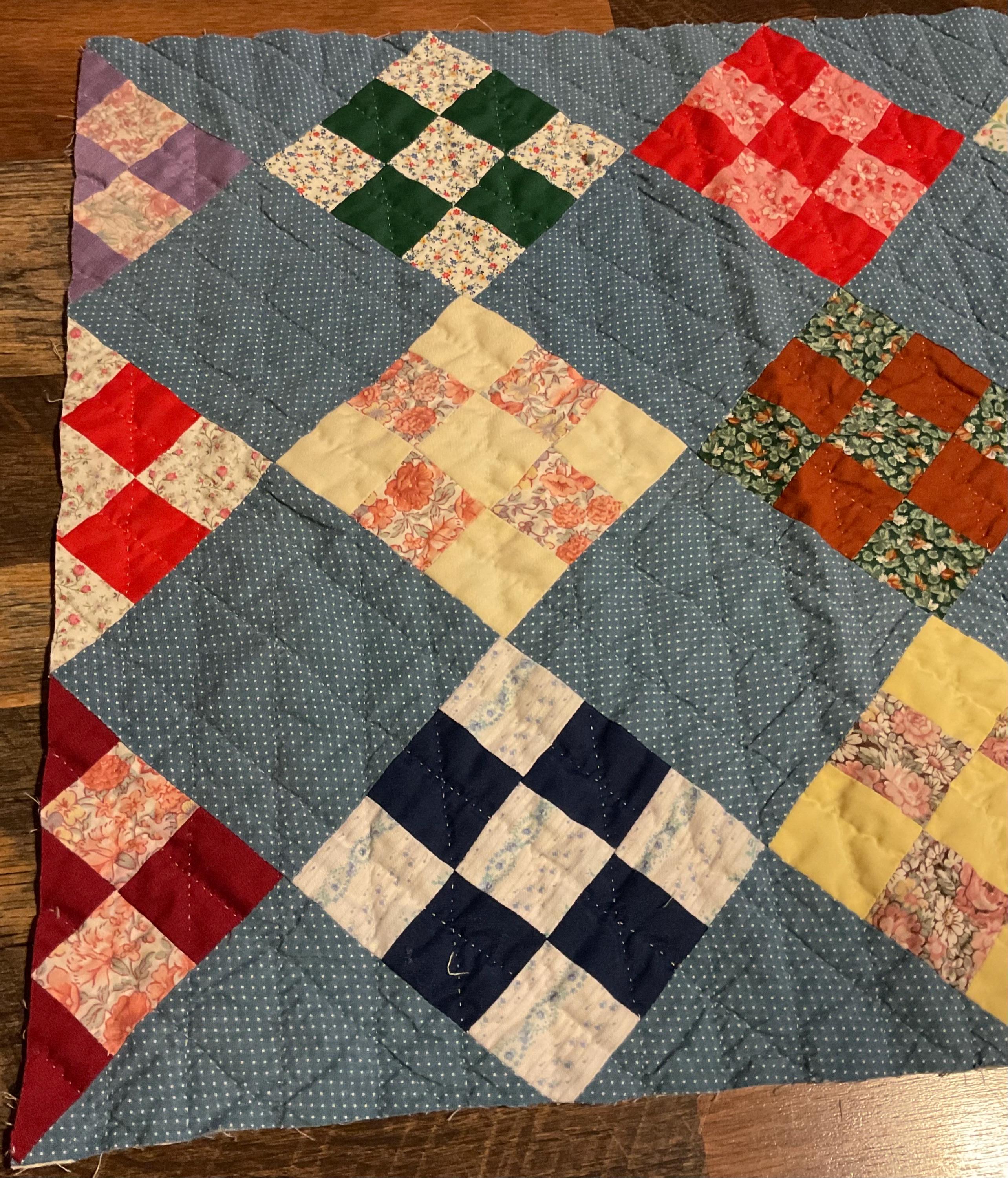 Vintage Quilt Piece, Cutter Quilt Piece, Hand Quilted, Amish Made ...