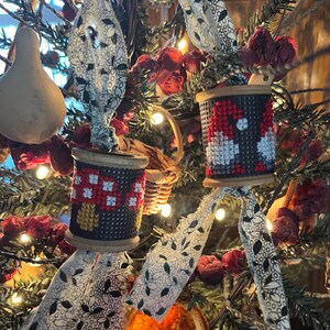 Cross Stitch Spool, Vintage Wooden Spool, Christmas Ornament, Gift ...