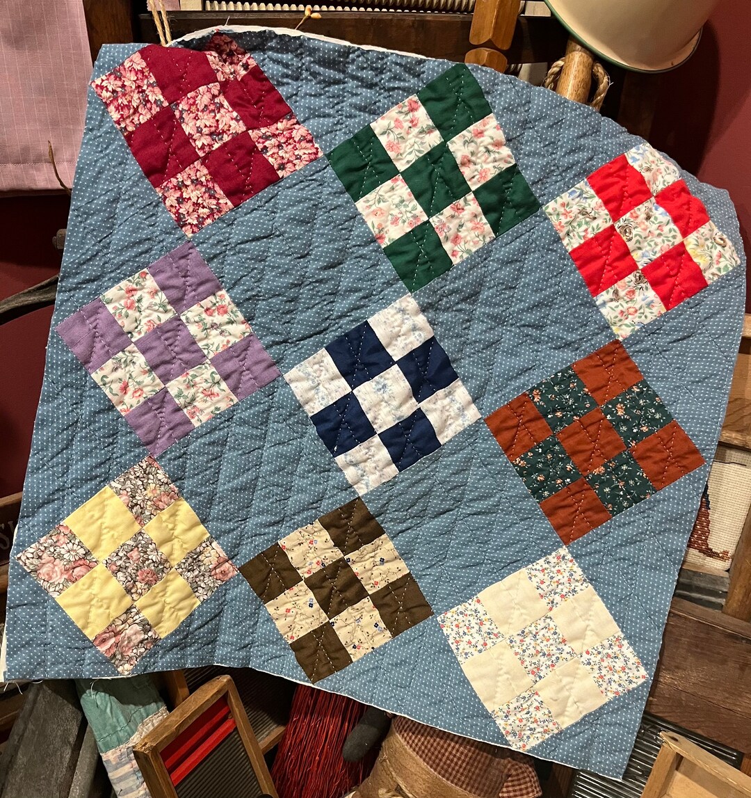 Vintage Quilt Piece, Cutter Quilt Piece, Hand Quilted, Amish Made ...