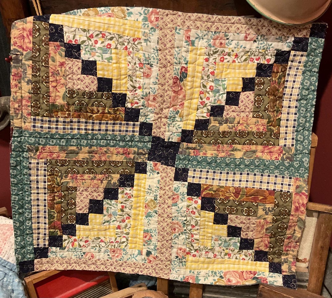 Vintage Quilt Piece, Antique Quilt Piece, Multicolor, Cutter Quilt ...