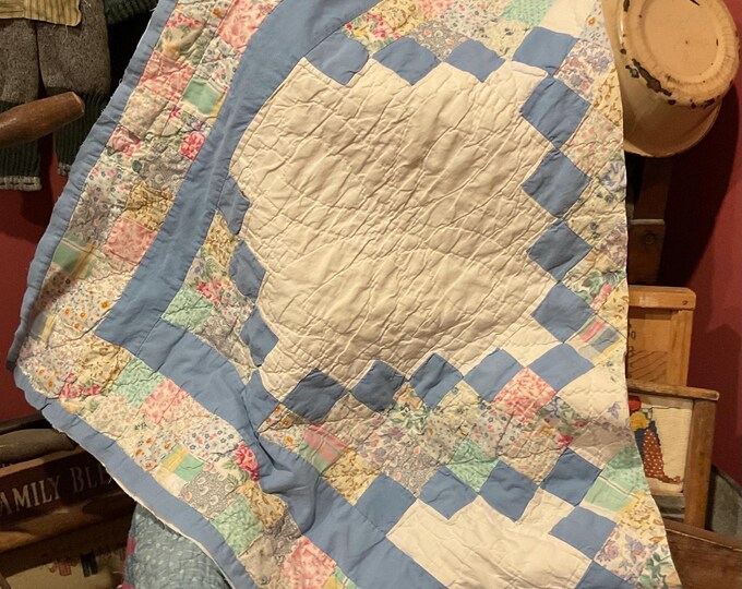 Vintage Quilt Piece, Cutter Quilt Piece, Repurposed, Primitive ...