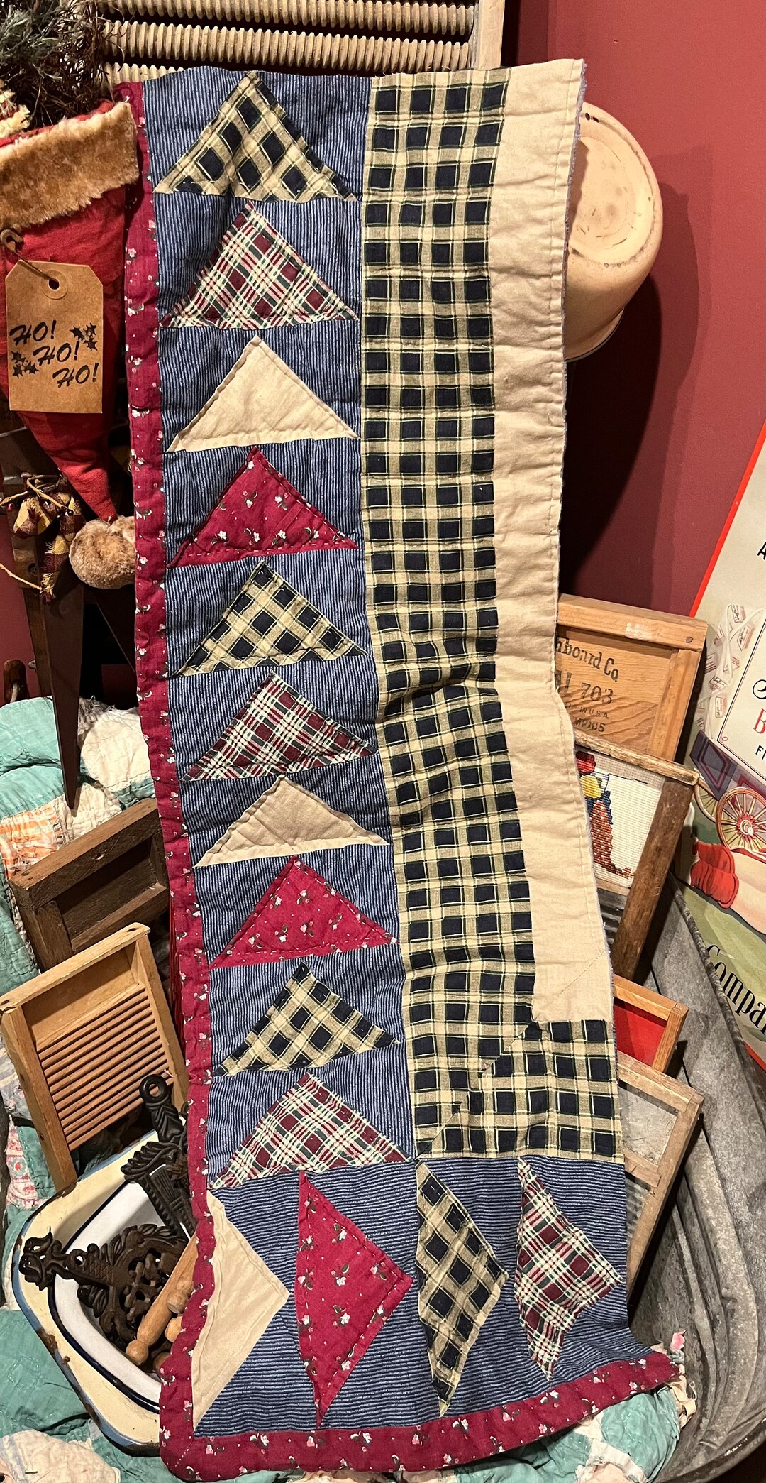 Cutter Quilt Piece Repurposed Primitive Crafting Plaid - Etsy