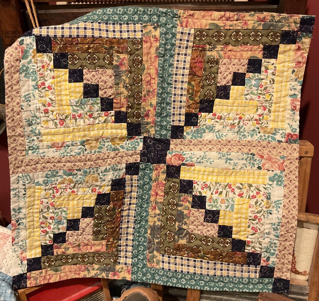 Vintage Quilt Piece, Antique Quilt Piece, Multicolor, Cutter Quilt ...