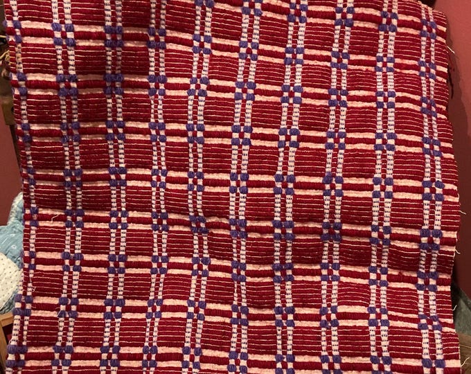 Vintage Coverlet Piece, Antique Blanket, Woven Coverlet, Double Sided ...