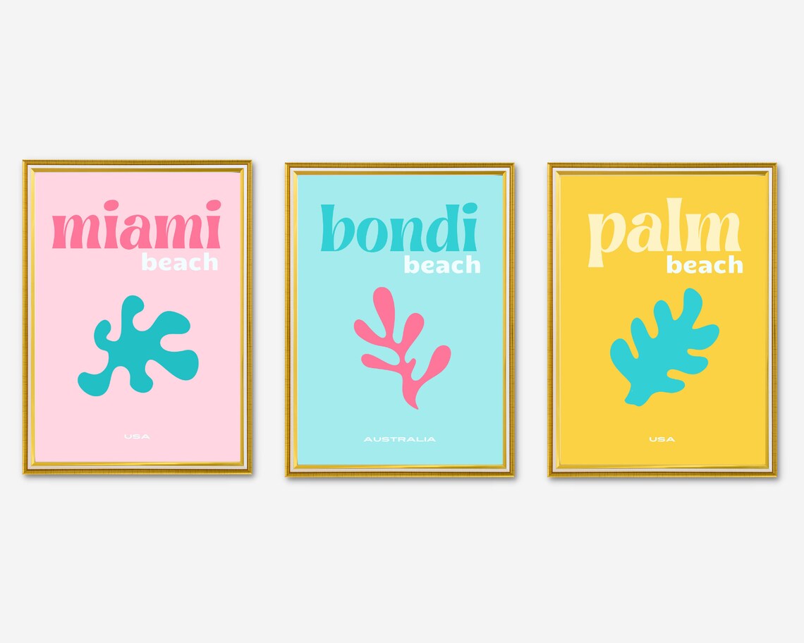 Bondi Beach Travel Poster Bondi Beach Print Bright Travel - Etsy