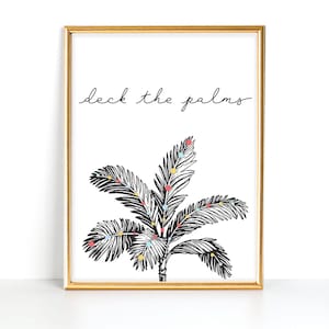 Deck the Palms Printable, Coastal Christmas Wall Art, Beach Christmas ...