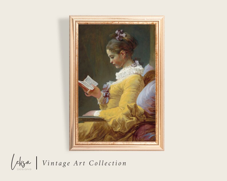 Vintage Girl Reading Book Print Vintage Girl Portrait - Etsy