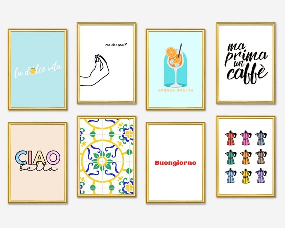 Italian Wall Art Bundle Italian Print Italy Print Set | Etsy