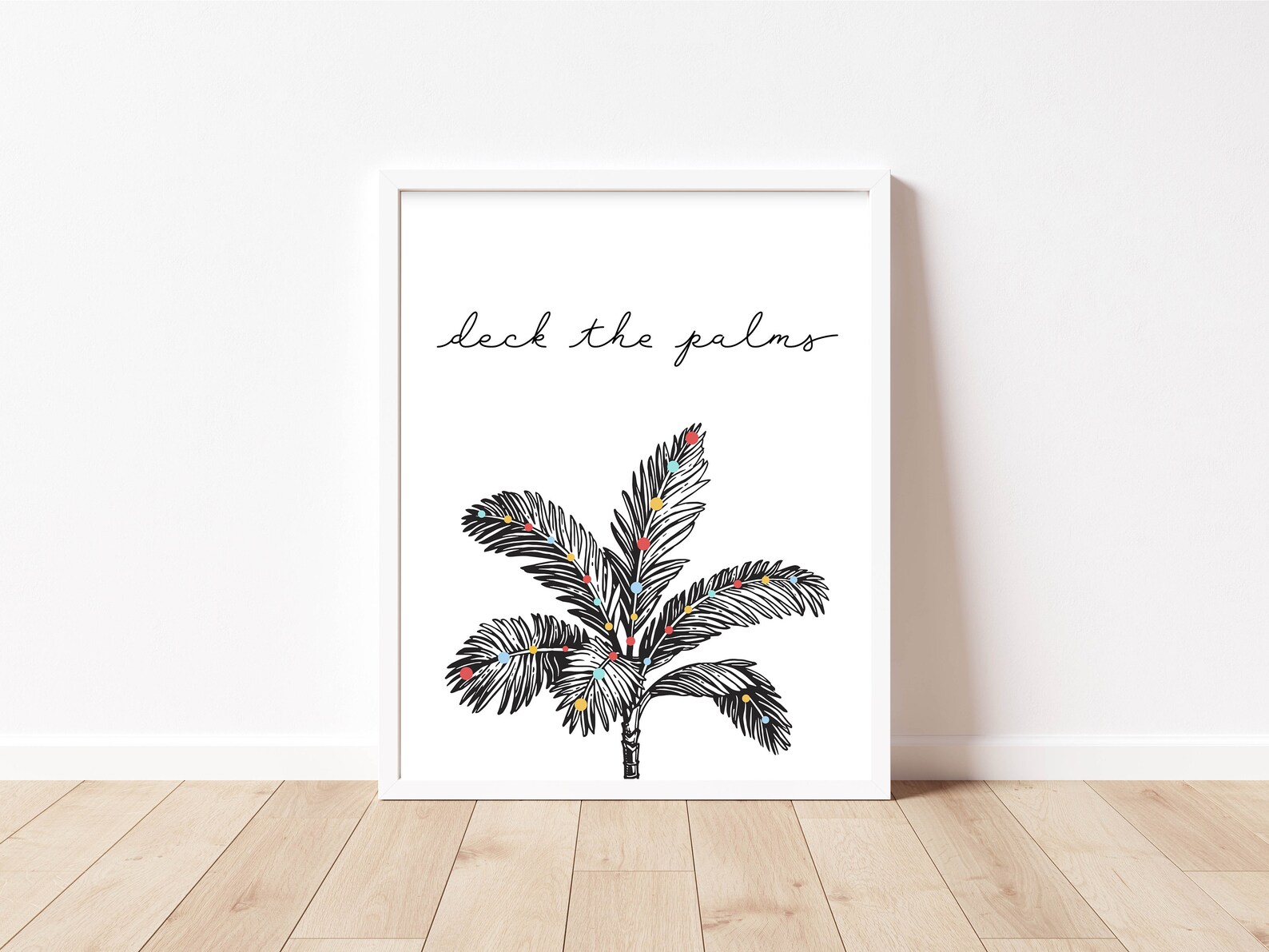 Deck the Palms Printable, Coastal Christmas Wall Art, Beach Christmas ...