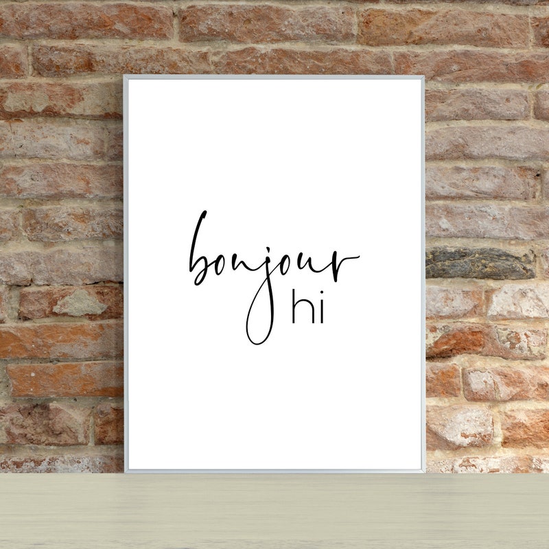 Bonjour Print - Etsy