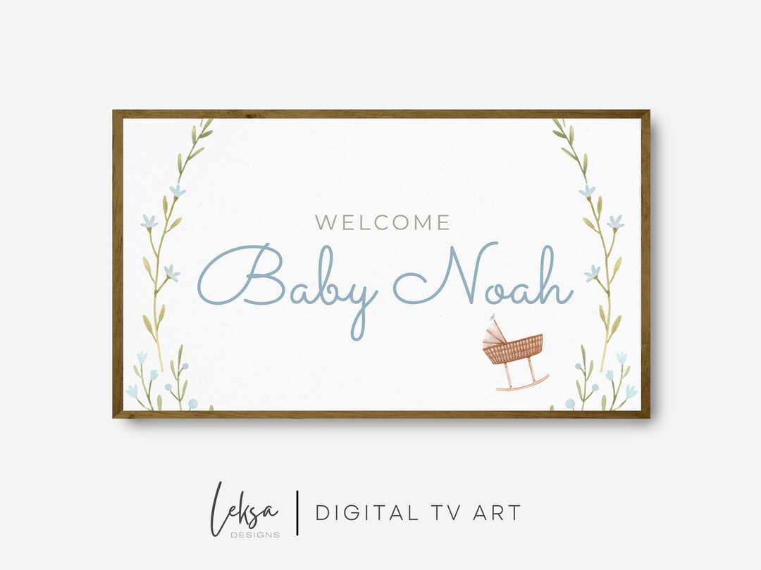 Welcome Baby Tv Art, Baby Personalized Tv Art, Welcome Baby Tv Sign ...