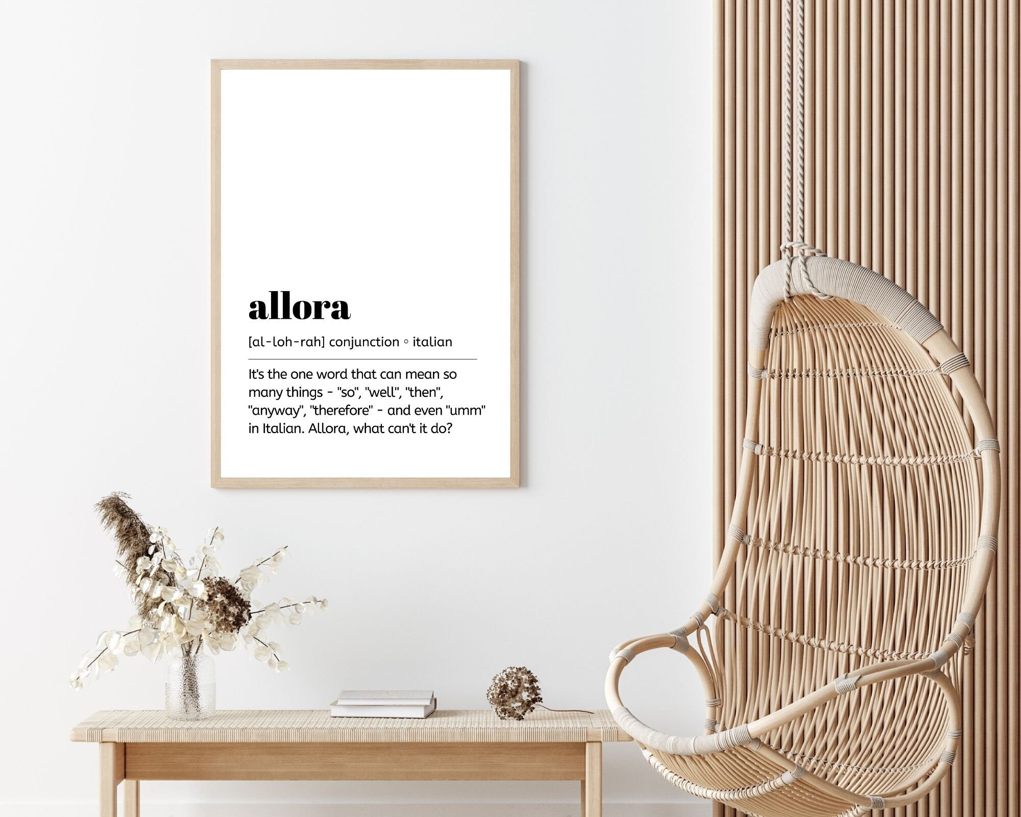 Funny Italian 'allora' Definition Print: Playful Word Art (digital ...