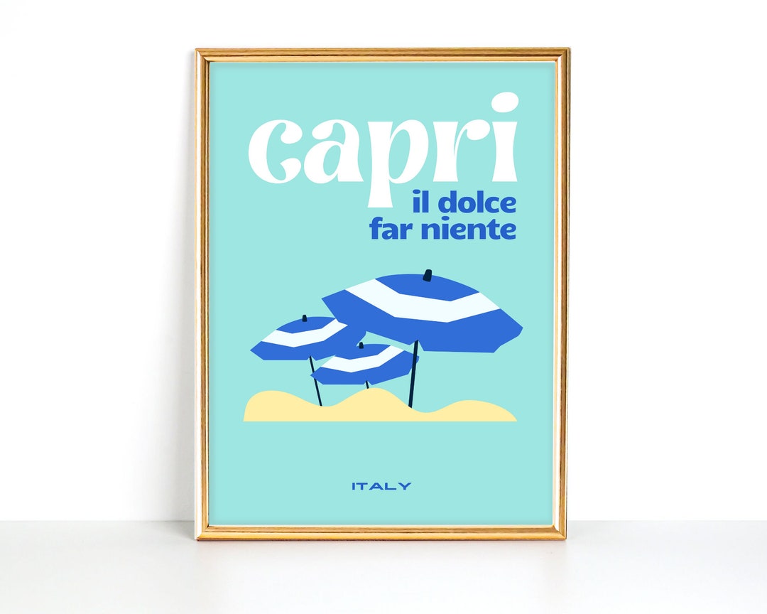 Capri Travel Poster Capri Print Bright Travel Poster Capri - Etsy