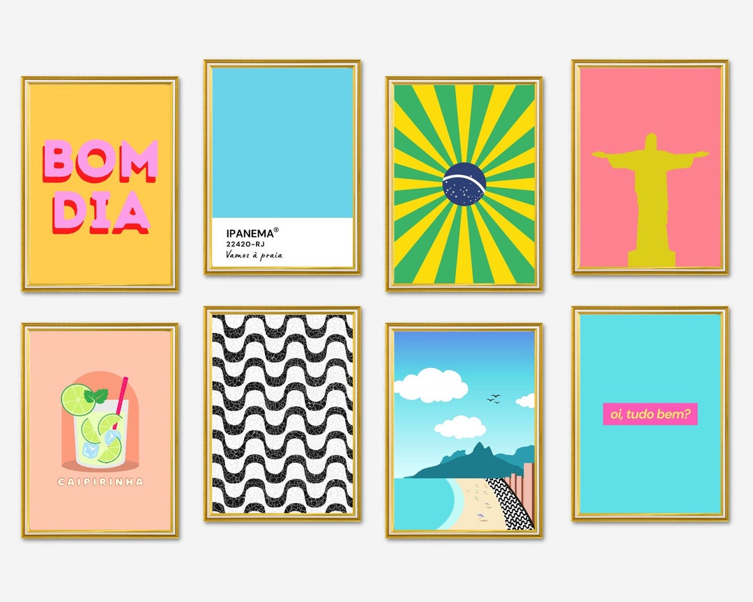 Brazilian Rio De Janeiro Wall Art Bundle | Carioca Print | Brazil Print ...