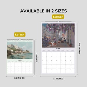 2025 Landscapes Wall Calendar - Vintage Art Monthly Calendar - Monday ...