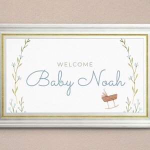 Welcome Baby Tv Art, Baby Personalized Tv Art, Welcome Baby Tv Sign ...