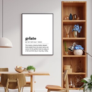 Gelato Print, Italian Word Print, Funny Italian Definition, Italian ...