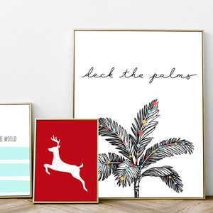 Deck the Palms Printable, Coastal Christmas Wall Art, Beach Christmas ...