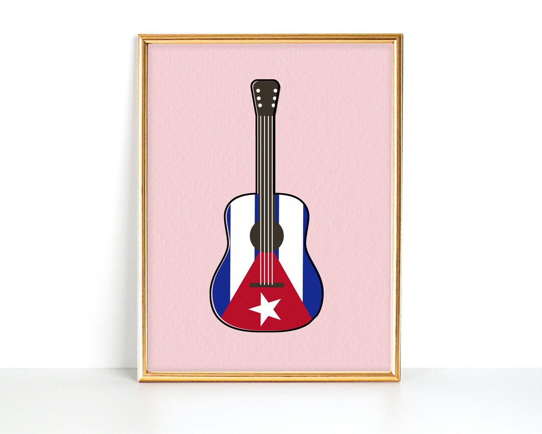 Cuban Guitar Print | Musical Instrument Print | Cuba Wall Art | Cuban ...