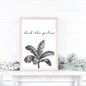 Deck the Palms Printable, Coastal Christmas Wall Art, Beach Christmas ...