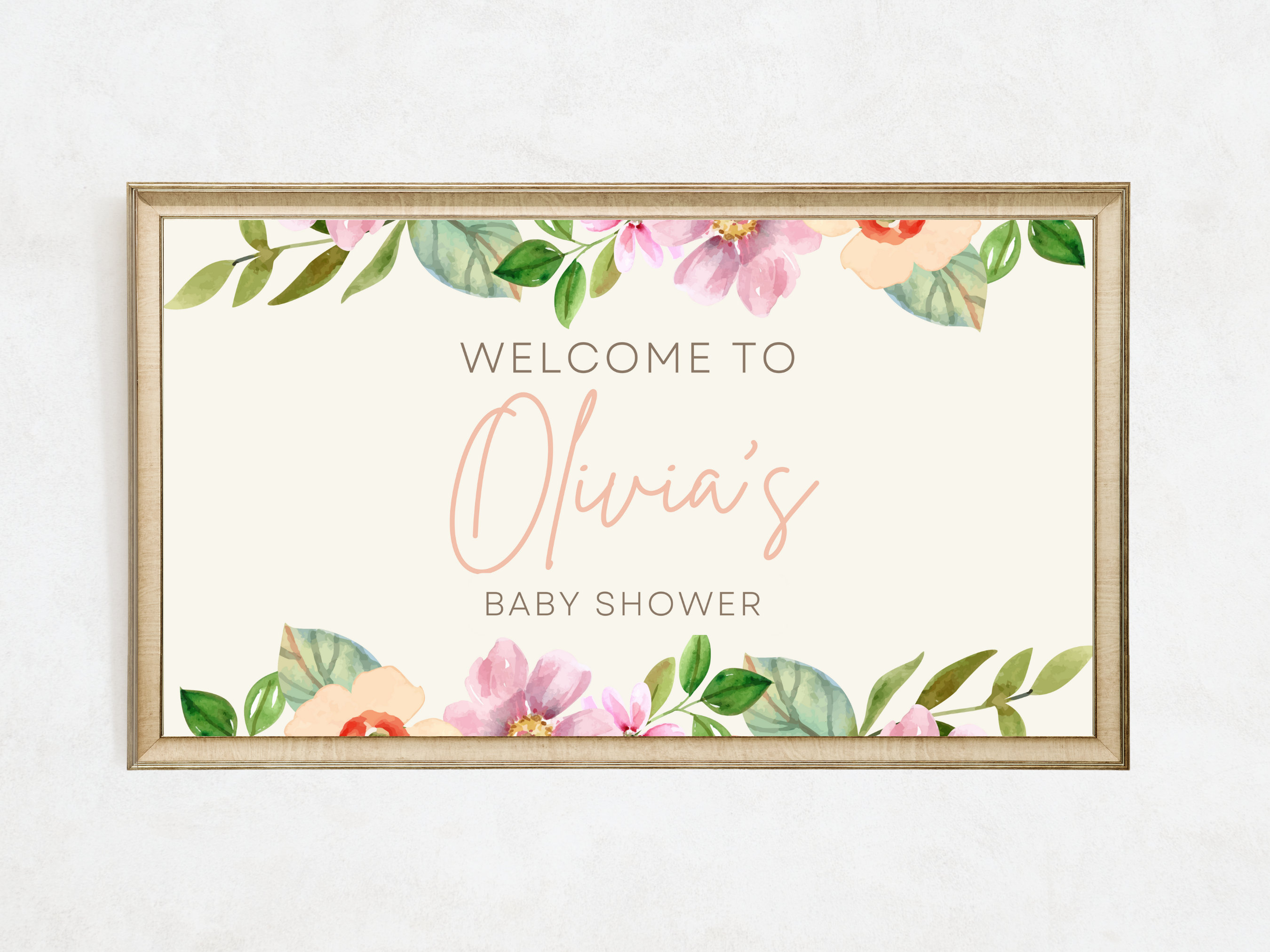 Baby Shower Frame Tv Art Personalized Baby Shower Frame Tv - Etsy