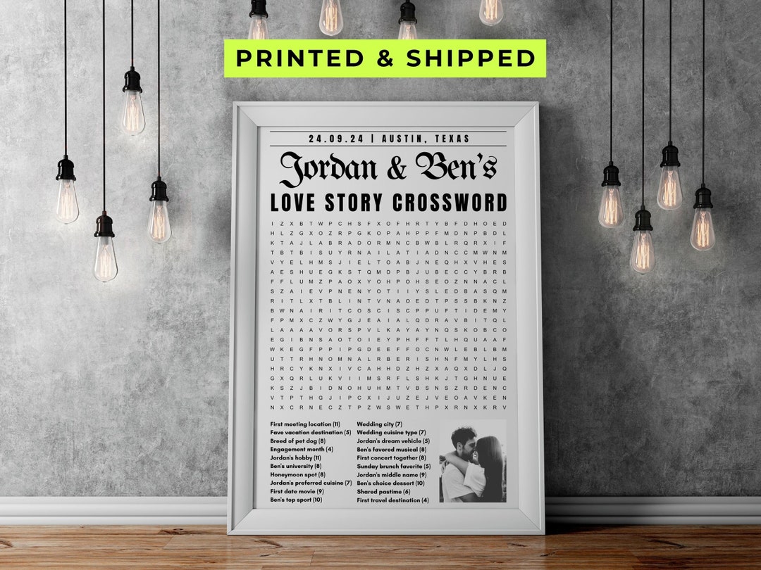 Wedding Newspaper Game, Custom Wedding Puzzle, Sip and Solve, Giant ...