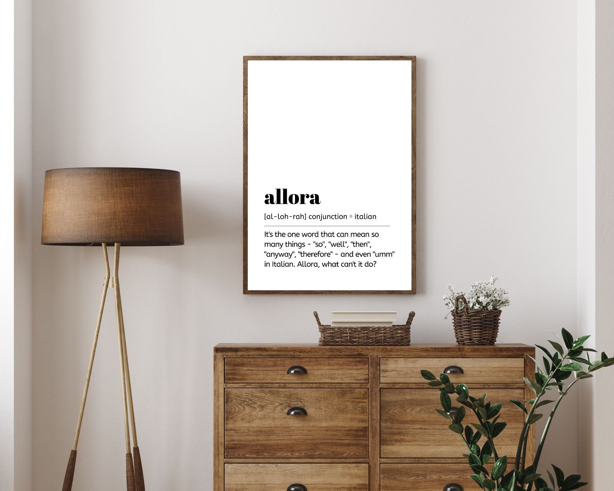 Funny Italian 'allora' Definition Print: Playful Word Art (digital ...