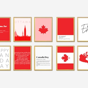 Canada Day Wall Art Canada Day Decorations Canadian Prints Set of 10 ...