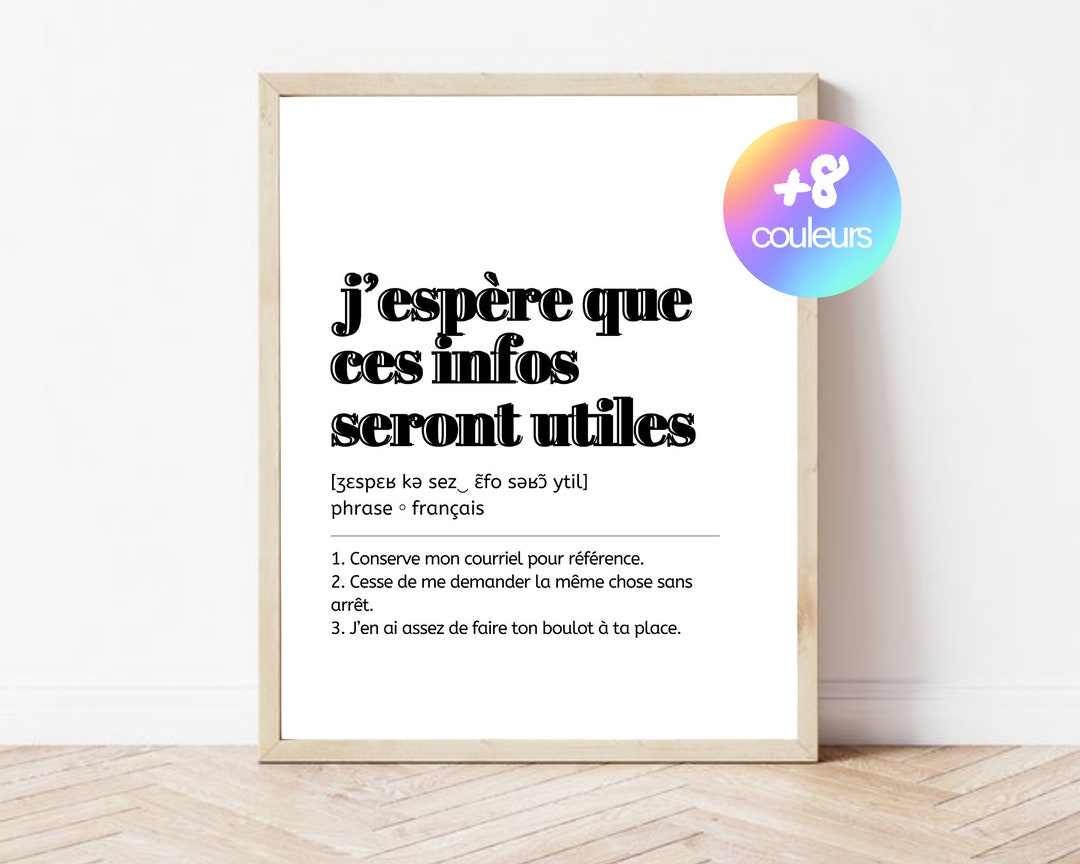 Funny French Office Quote Print | Work Humor Decor (digital Download ...