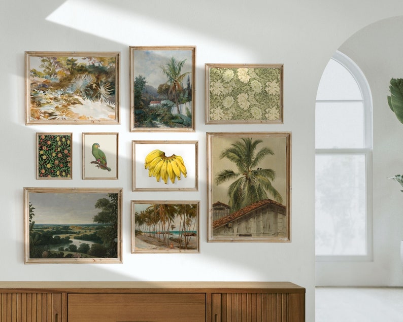 Tropical Vintage Gallery Set Vintage Tropical Set of Prints - Etsy