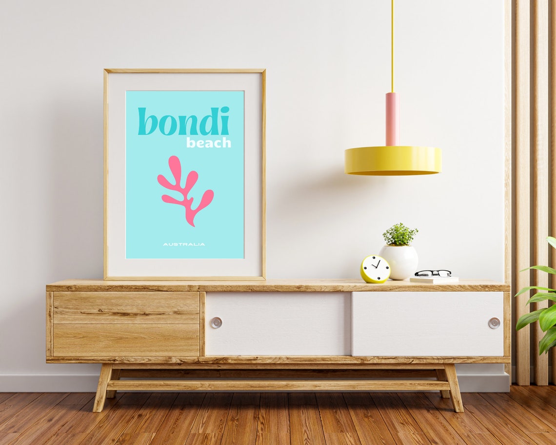 Bondi Beach Travel Poster Bondi Beach Print Bright Travel - Etsy