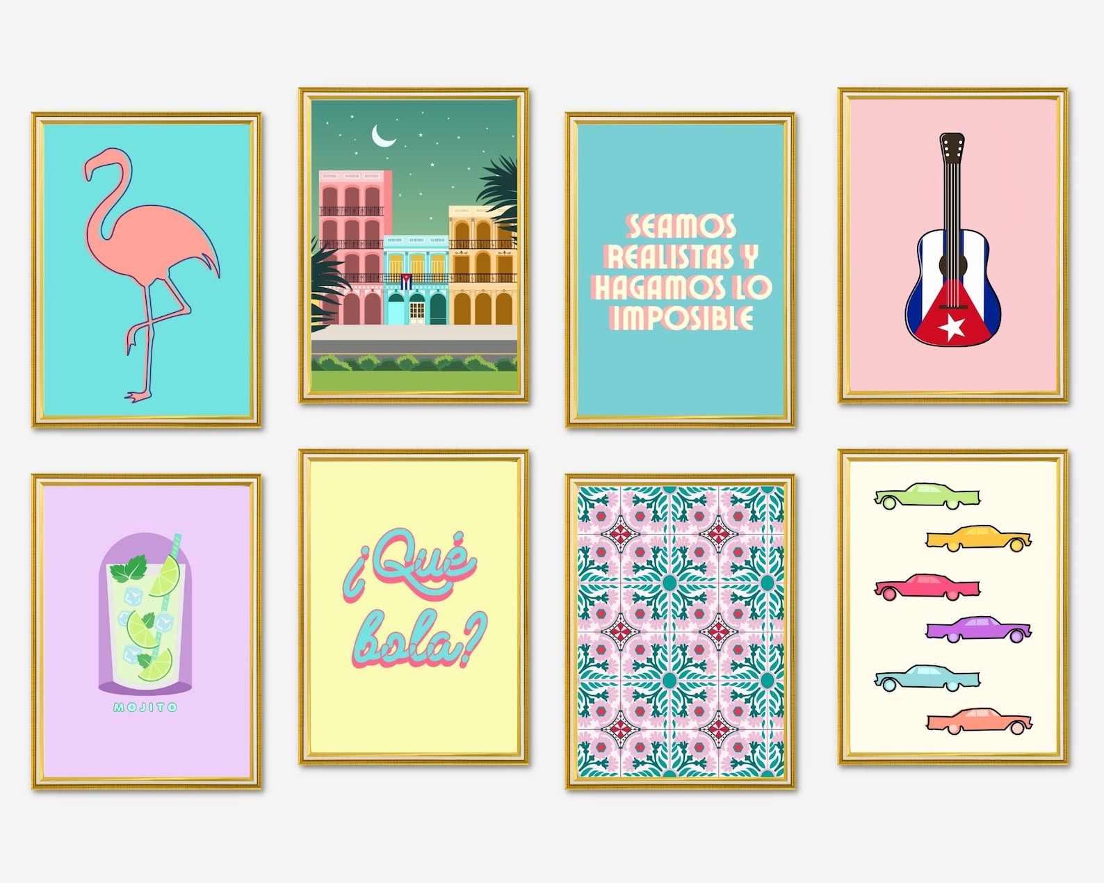 Cuban Wall Art Bundle, Cuba Wall Art, Havana Print, Set of 8 Printables ...