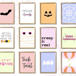 Halloween Wall Art Bundle, Halloween Mega Bundle, Pink Halloween Art ...