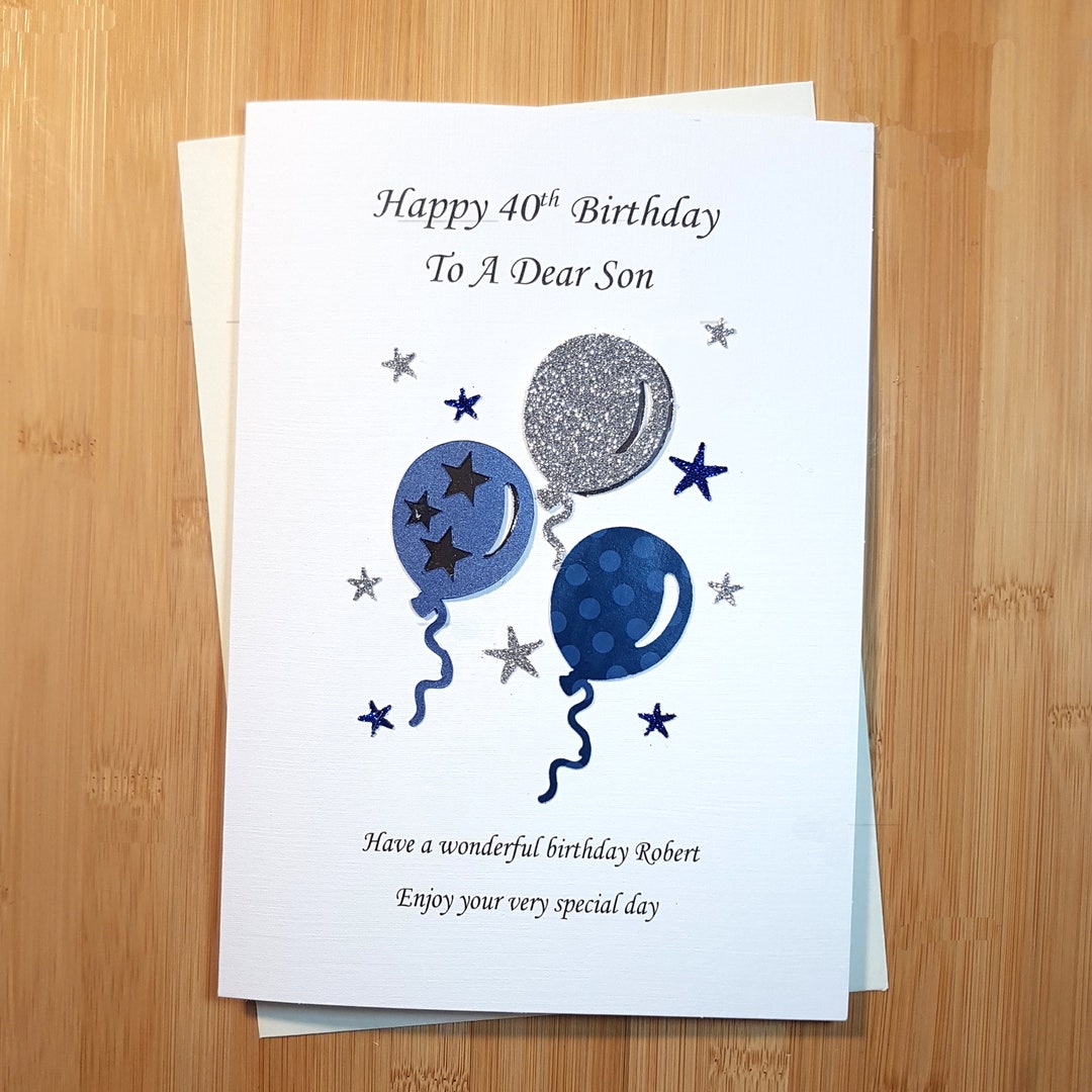 A 40th Male Birthday Card for Son / Grandson Etc. Handmade. Personalise ...