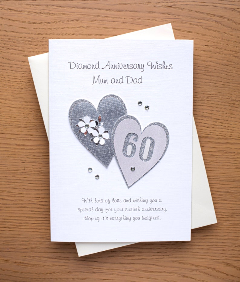 Diamond 60th Anniversary Card For Mum And Dad Title Etsy Diamond 60th Anniversary Card For Mum And Dad Title Etsy