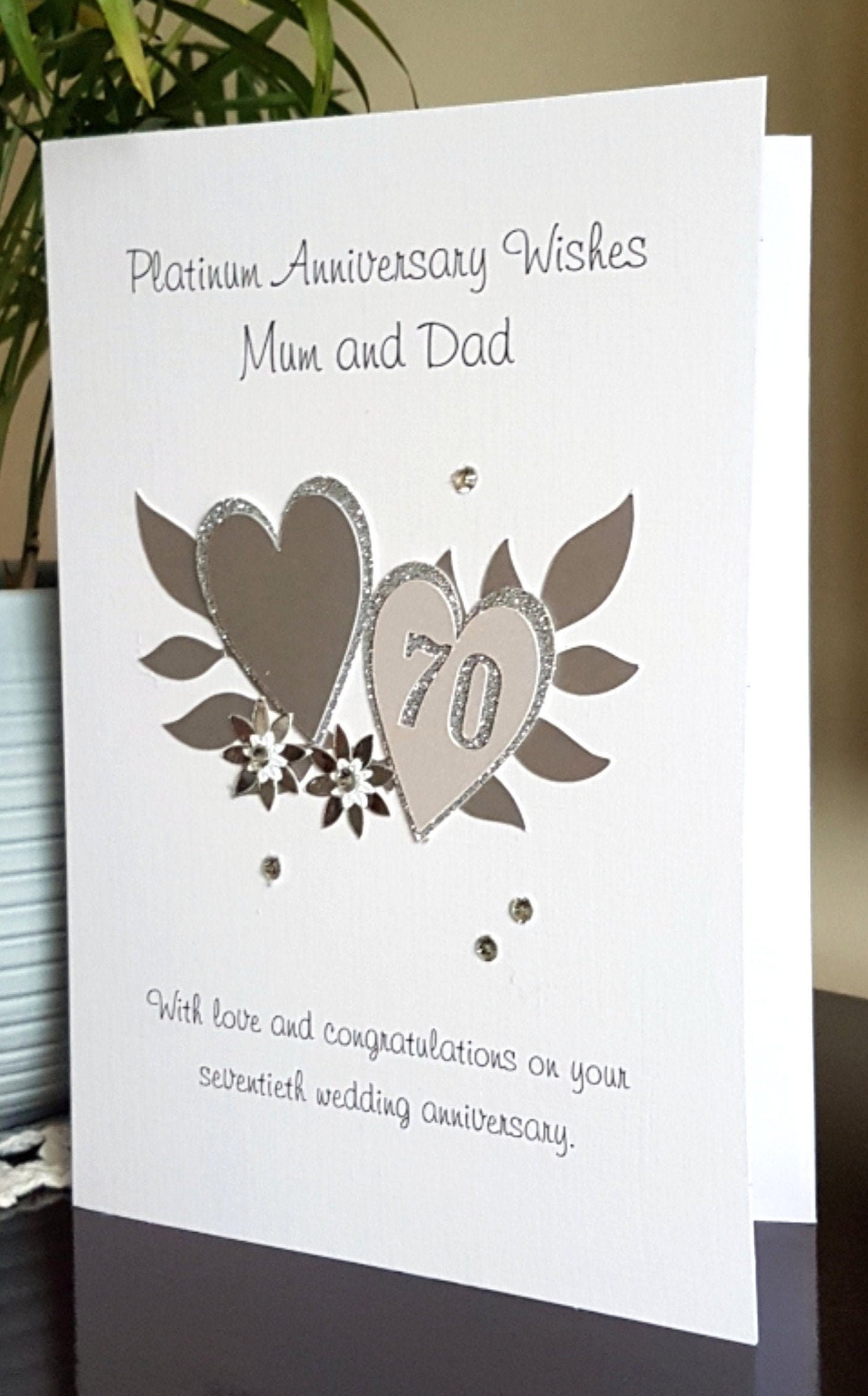 Platinum Wedding 70th Anniversary Card For Mum And Dad Etsy