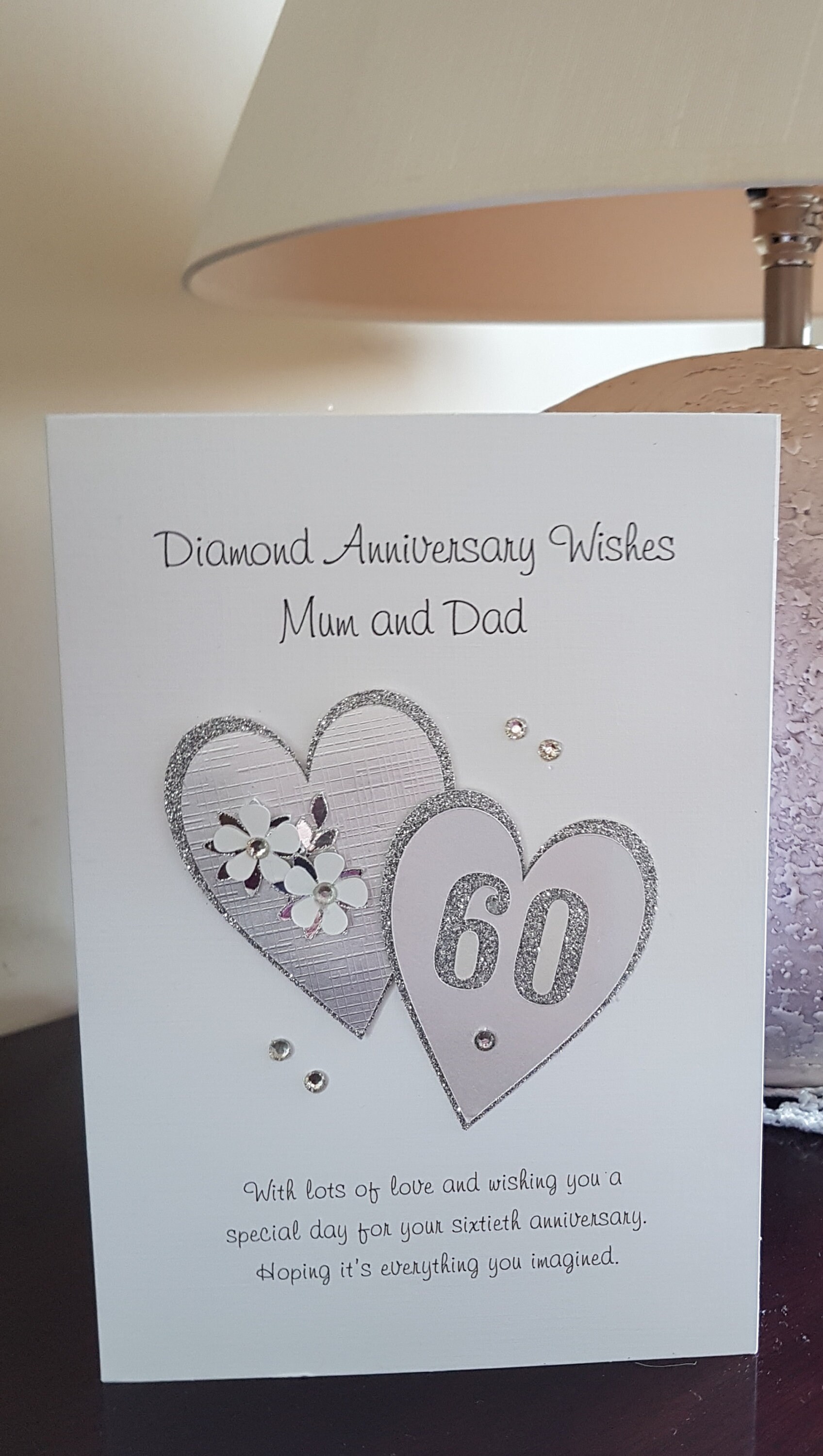 Diamond 60th Anniversary Card For Mum And Dad Etsy Diamond 60th Anniversary Card For Mum And Dad Etsy