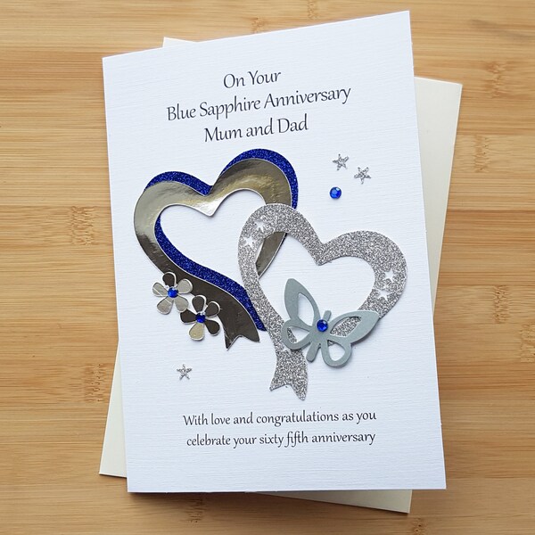 65th Wedding Anniversary Card - Etsy UK