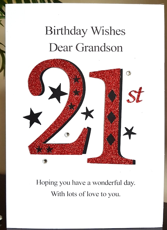 Age 21 Grandson Birthday Card Etsy age-21-grandson-birthday-card-etsy