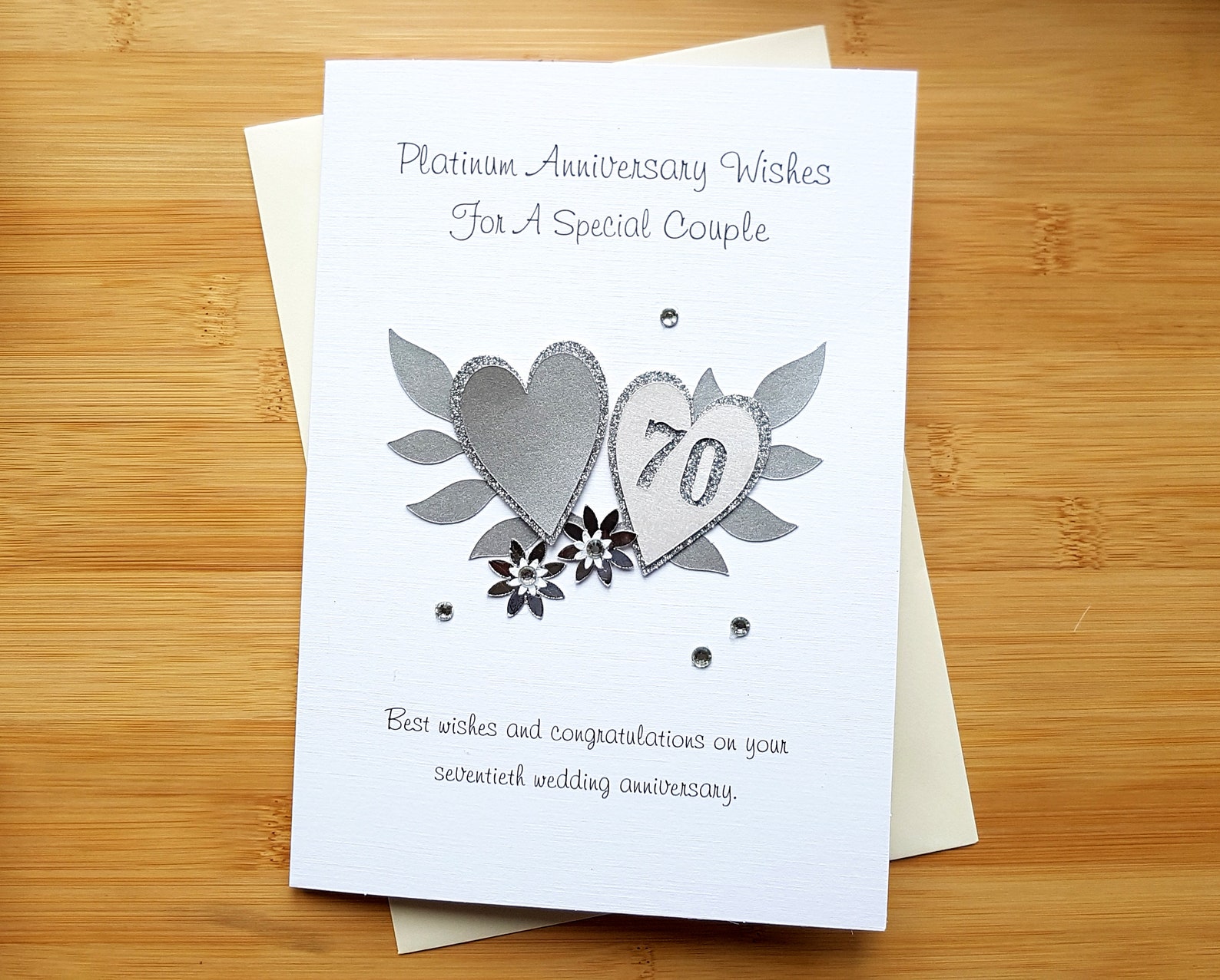 Platinum 70th Wedding Anniversary Card For A Special Etsy