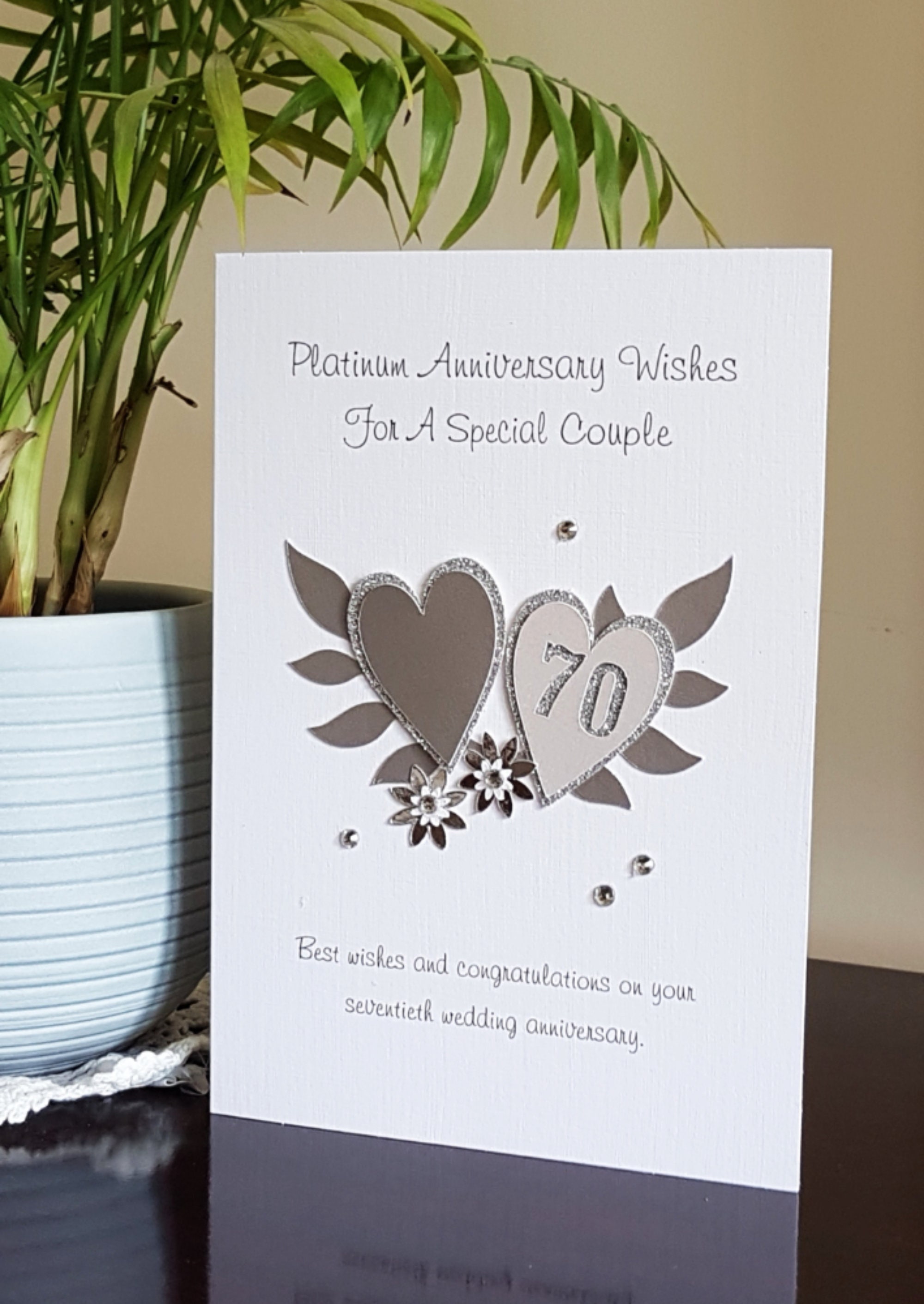 Platinum 70th Wedding Anniversary Card For A Special Etsy