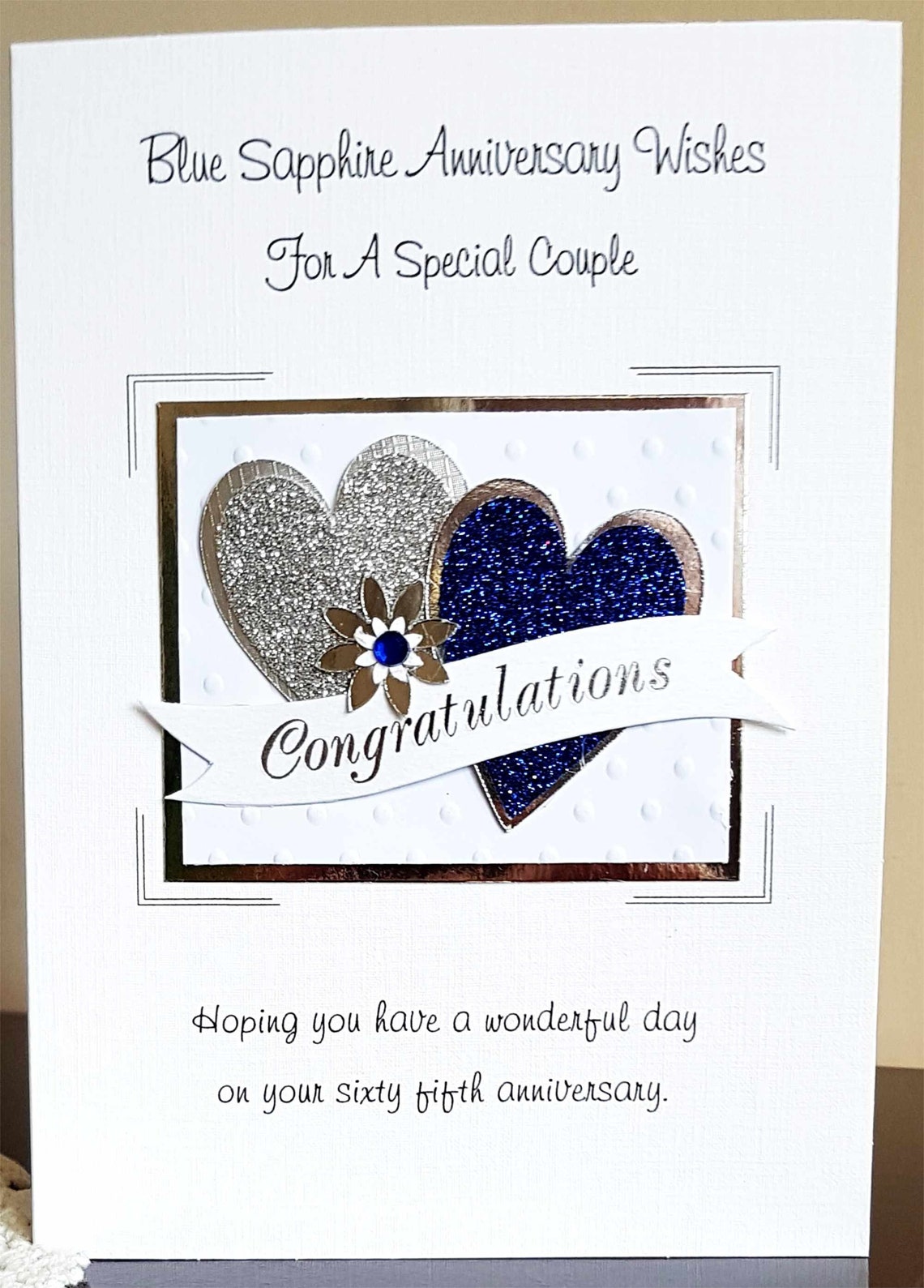 65th Blue Sapphire Wedding Anniversary Card for a Special - Etsy