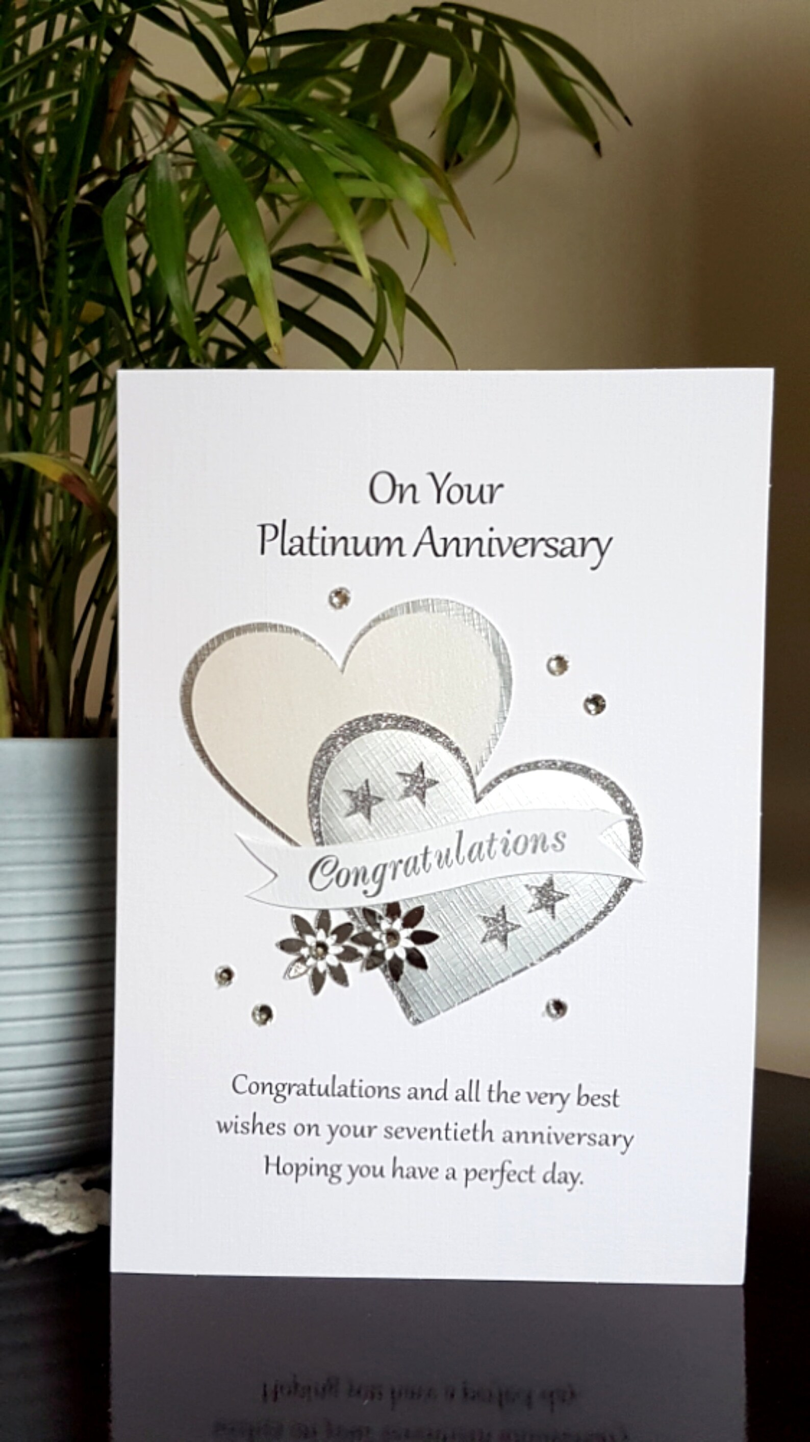 Platinum 70th Wedding Anniversary Card Etsy