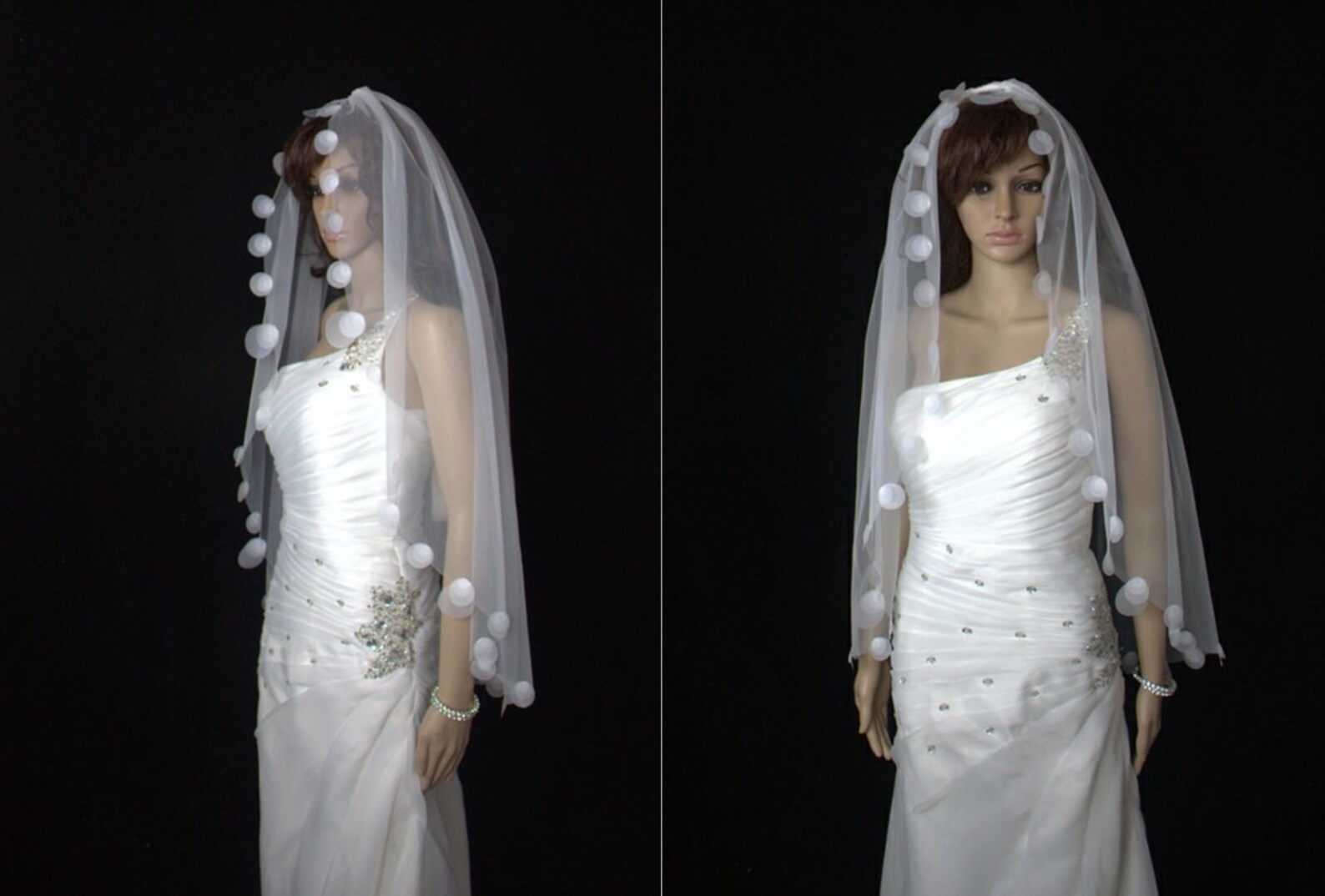 Unique Handmade Veil One Layer Wedding Veil Short Bridal Veil Handmade ...