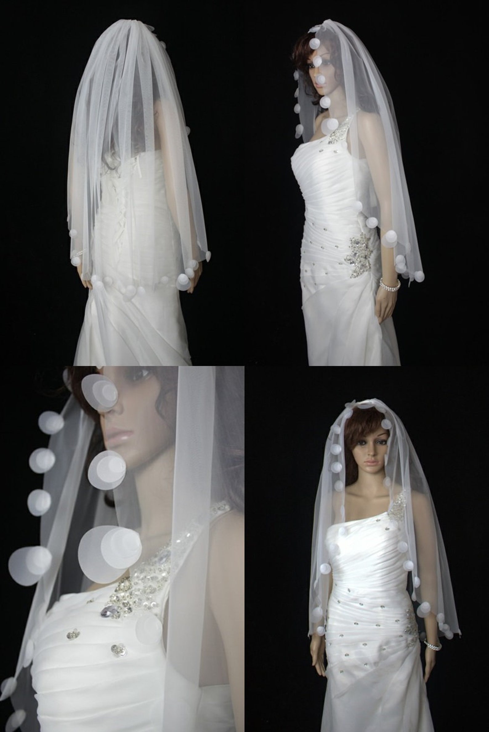 Unique Handmade Veil One Layer Wedding Veil Short Bridal Veil | Etsy